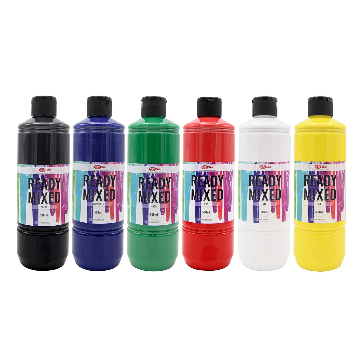 Ready Mixed ABA 6 färger x 500 ml | ABA Skol