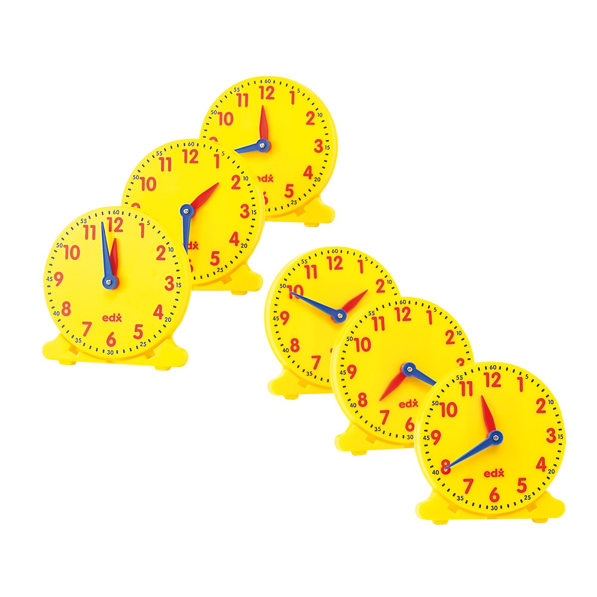 Klockor med synkroniserade visare 6 st | ABA Skol