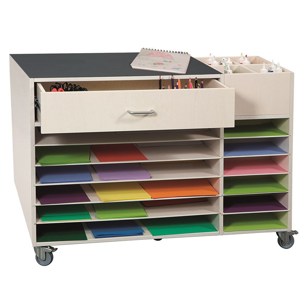 Materialvagn med fast topskiva | ABA Skol